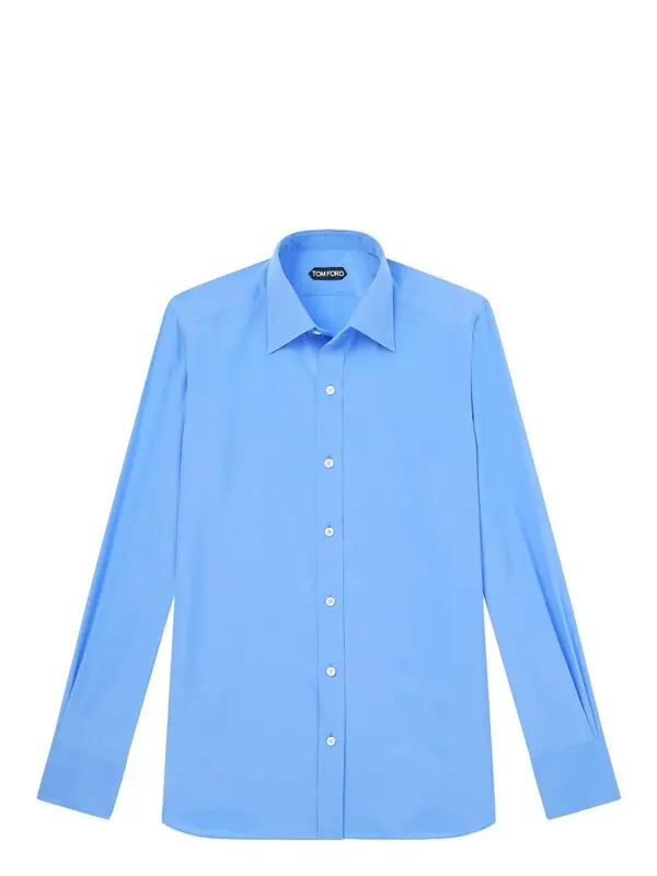 TOM FORD Silk-charmeuse Shirt - Blue