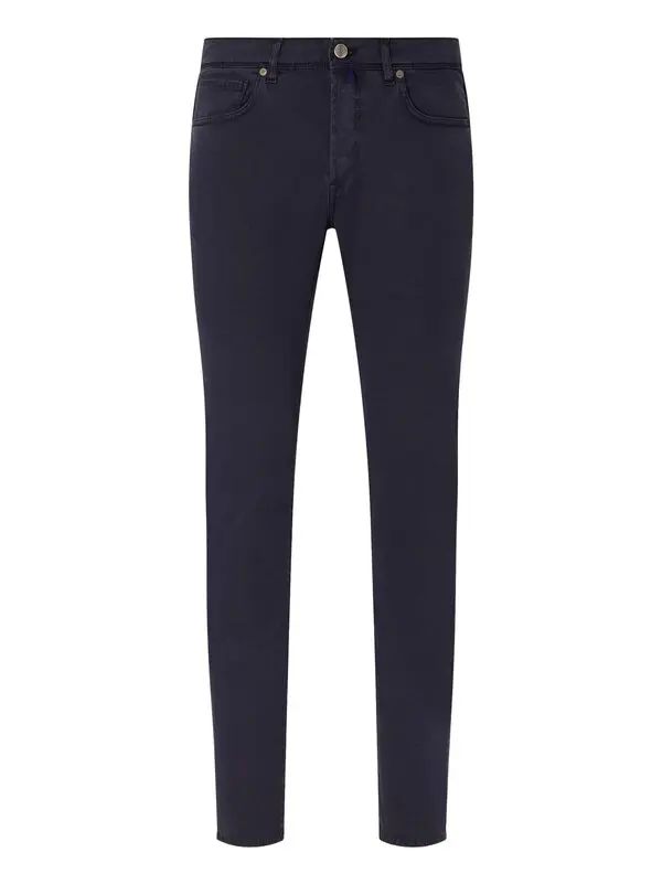 SLOWEAR Slim-fit Stretch Cotton-blend Gabardine Trousers - Blue