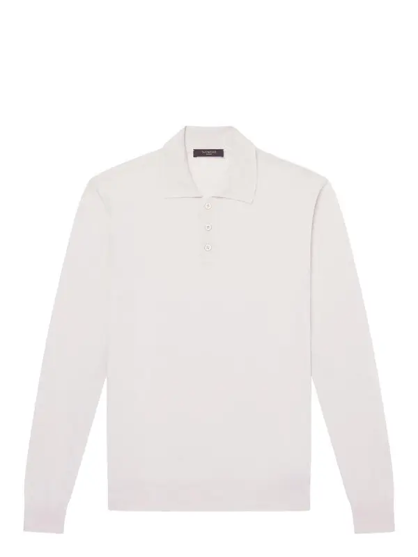 SLOWEAR Slim-fit Cashmere And Silk-blend Polo Shirt - Neutrals