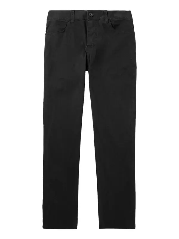 JAMES PERSE Straight-leg Brushed Cotton-blend Twill Trousers - Black