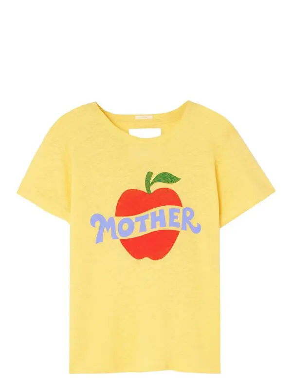 MOTHER Printed Cotton-jersey T-shirt - Yellow