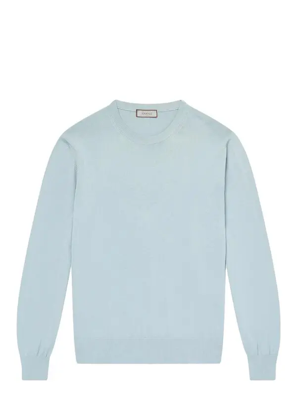 Canali Cotton Sweater - Blue