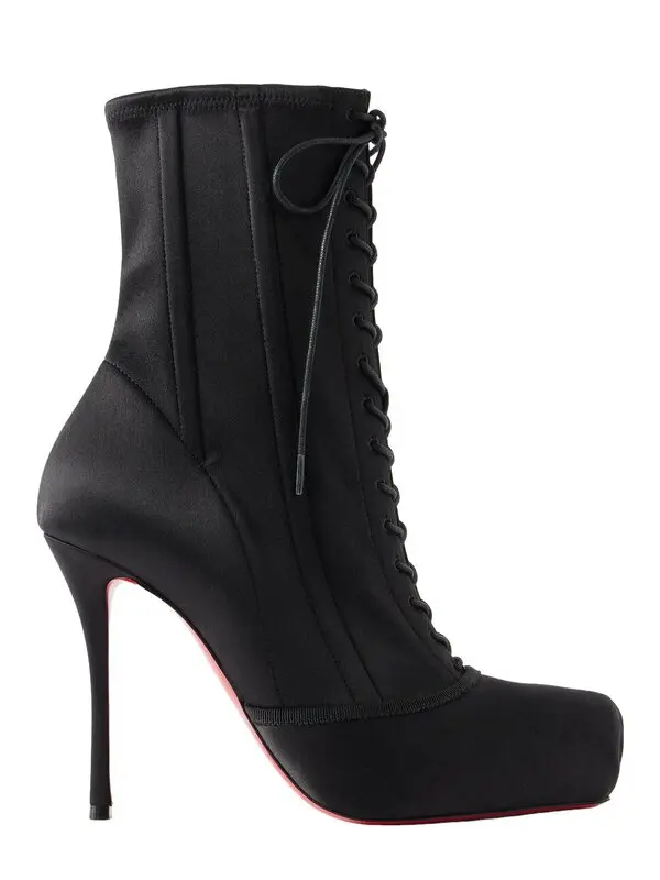 CHRISTIAN LOUBOUTIN Pavlova 100 Lace-up Ankle Boots - Black