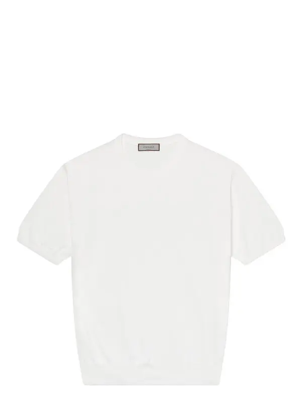 Canali Knitted Cotton T-shirt - White