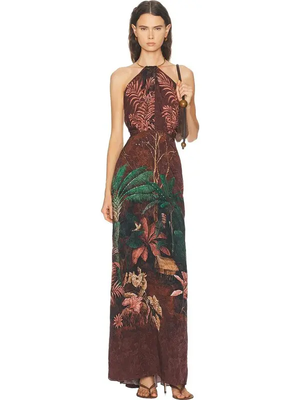 Johanna Ortiz Wild Horizons Maxi Dress - Brown & Green