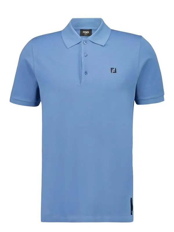 Fendi Light Cotton Piqué Polo Shirt - Blue