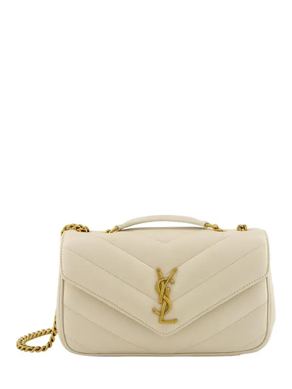 Saint Laurent Loulou Small Chain Bag - White