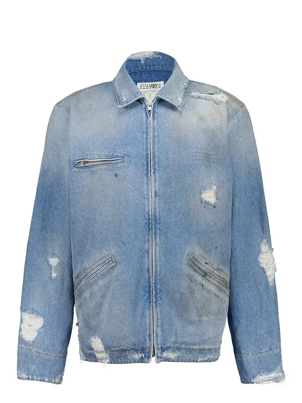 MAISON MARGIELA Zip-up Denim Jacket - Blue