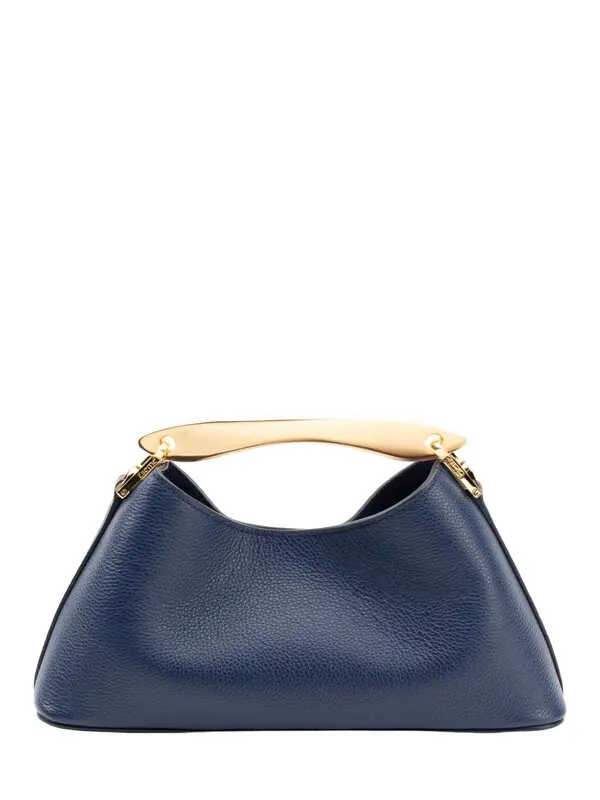 ELLEME Mini Boomerang Pebbled Leather Handbag - Navy