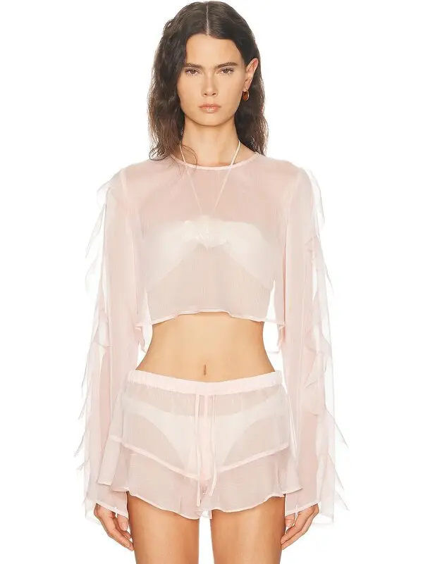 SHANI SHEMER Thoma Cropped Top - Pink Blush