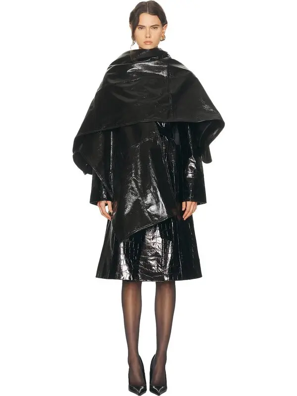 SAME Leather Wrap Cape - Black
