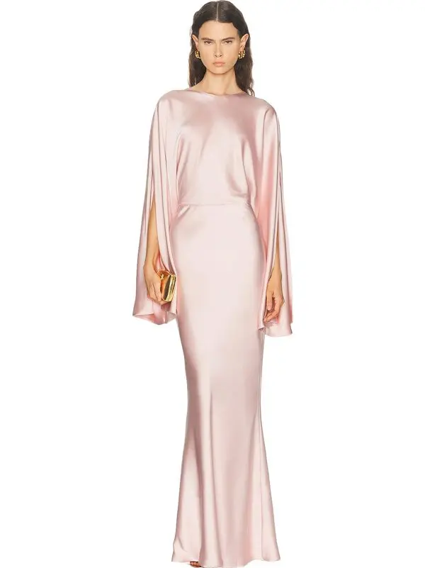 Norma Kamali Reverse Long Sleeve Obie Gown - Ballet Pink
