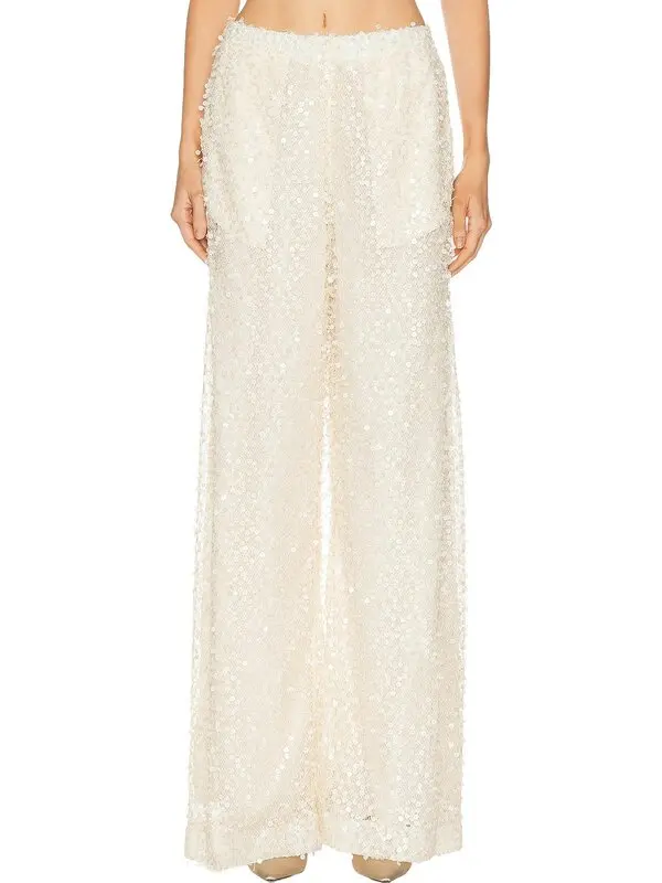 Oscar De La Renta Sequin Pant - Cream