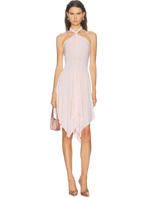 Norma Kamali Halterneck Convertible Dress - Ballet Pink