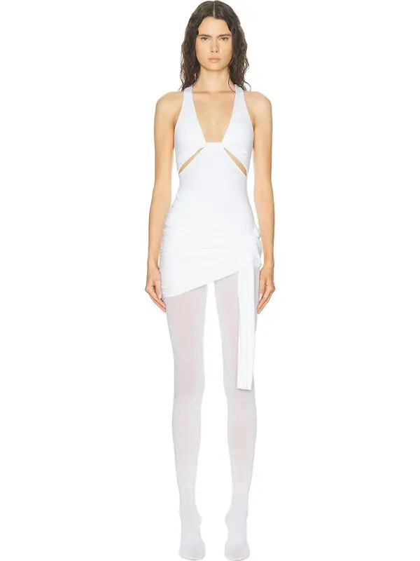 HAELO Twist Drape Tank Dress - White