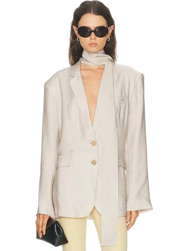 Acne Studios Micro Check Blazer - Beige Multi