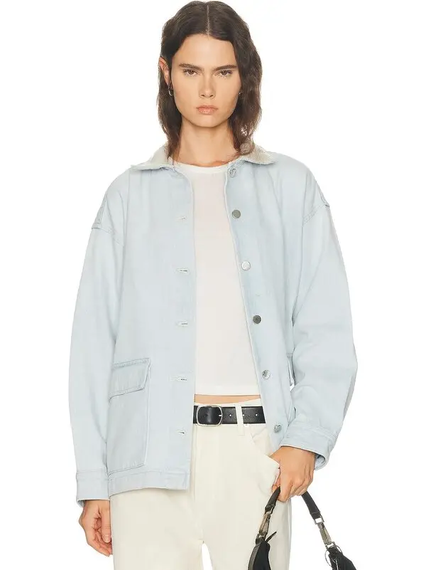 AGOLDE X Maria Mcmanus Oversized Field Jacket - Washed Pale Indigo