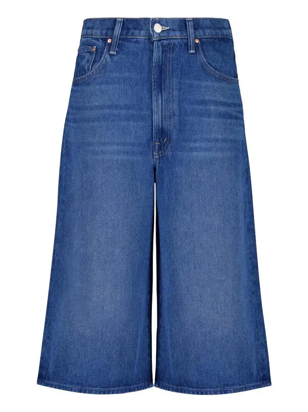 MOTHER The Whole Lot Zip Denim Culottes - Blue