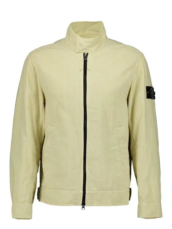 Stone Island Linen Blend Hooded Blouson - Beige