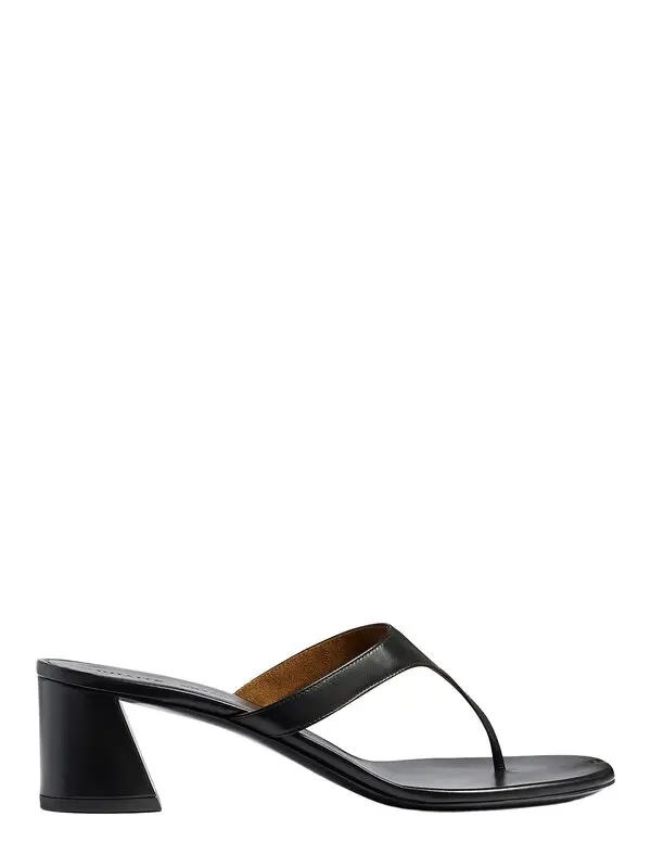Khaite Archer Sandal In Leather - Black