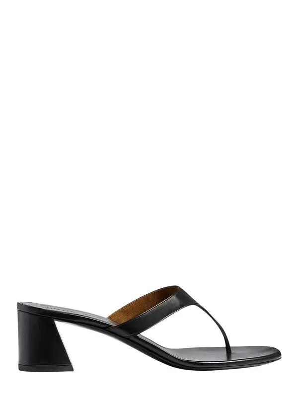 Khaite Archer Sandal In Leather - Black