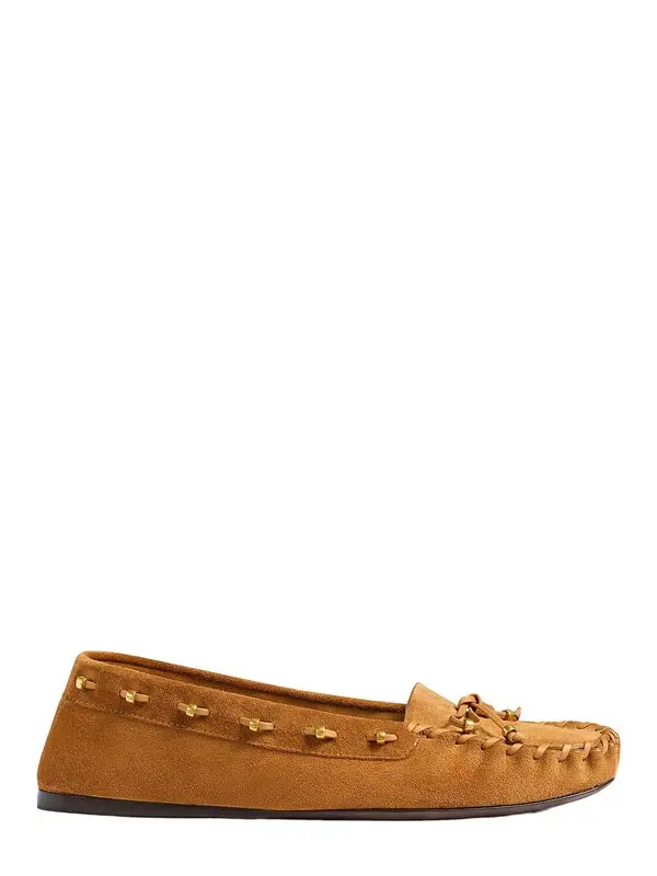 Khaite Milly Suede Flat - Caramel