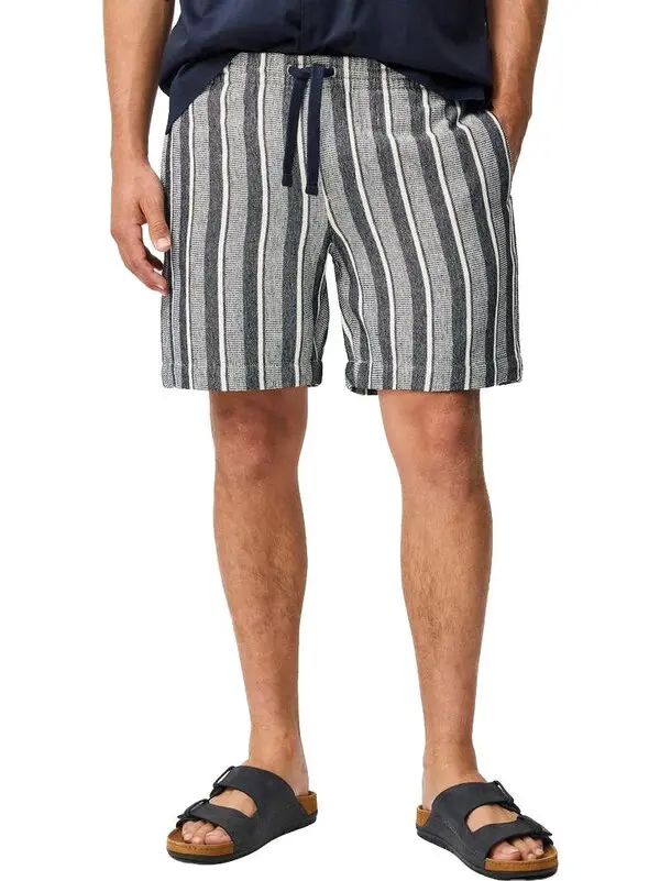 Rodd & Gunn The Laurels Stripe Cotton Blend Drawstring Shorts - Navy