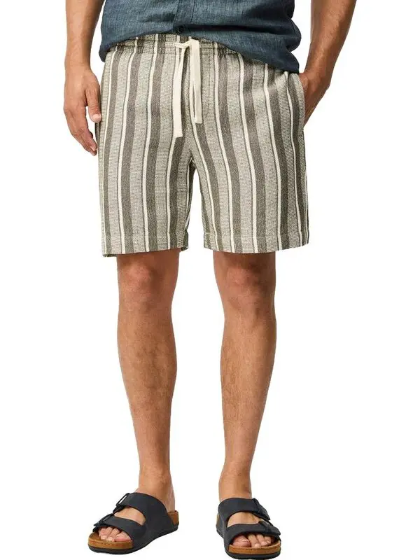 Rodd & Gunn The Laurels Stripe Cotton Blend Drawstring Shorts - Sage