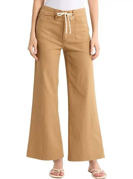 Paige Ari Drawstring High Waist Wide Leg Pants - Vintage Sunflower