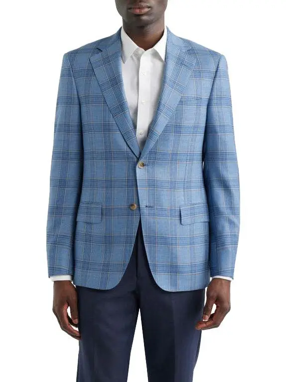 HERITAGE GOLD Plaid Wool Sport Coat - Blue