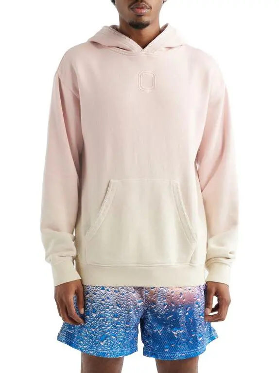 OVERTIME Dip Dye Cotton Fleece Hoodie - Pink