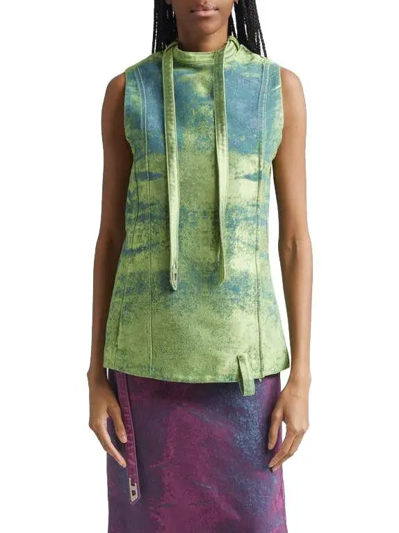 DIESEL® De-vantos Satin Denim Vest - Green