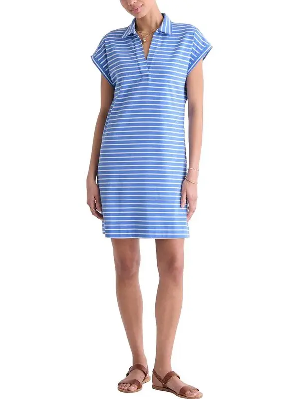 Vineyard Vines Striped Short Sleeve Polo Dress - Stripe Breaker Blue