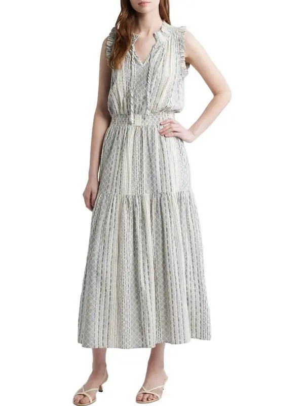 Rails Alessi Embroidered Sleeveless Maxi Dress - Striped Eyelet