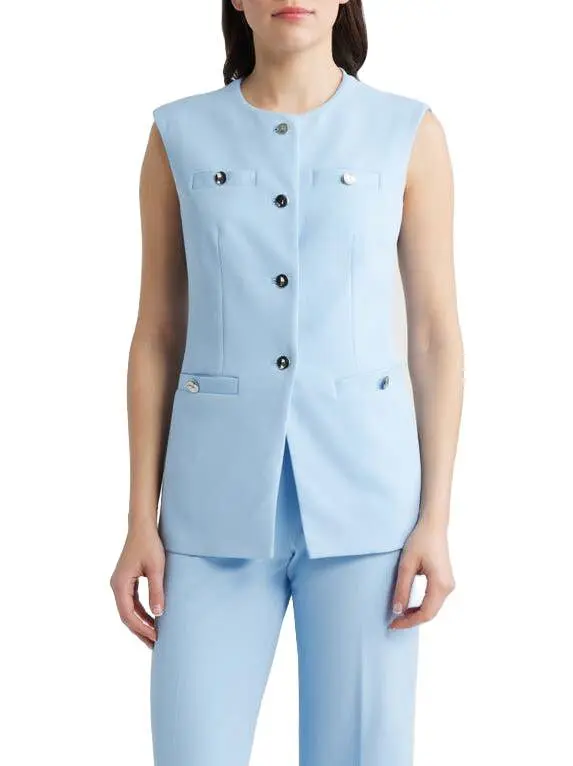 Anne Klein Button-up Vest With Four Pockets - Lakeshore