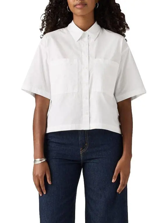 LEVI'S Harlie Short Sleeve Crop Button-up Shirt - Bright White