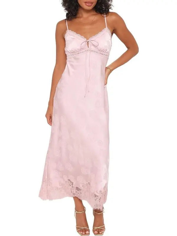 PETAL & PUP Melita Lace Sleeveless Maxi Dress - Pink