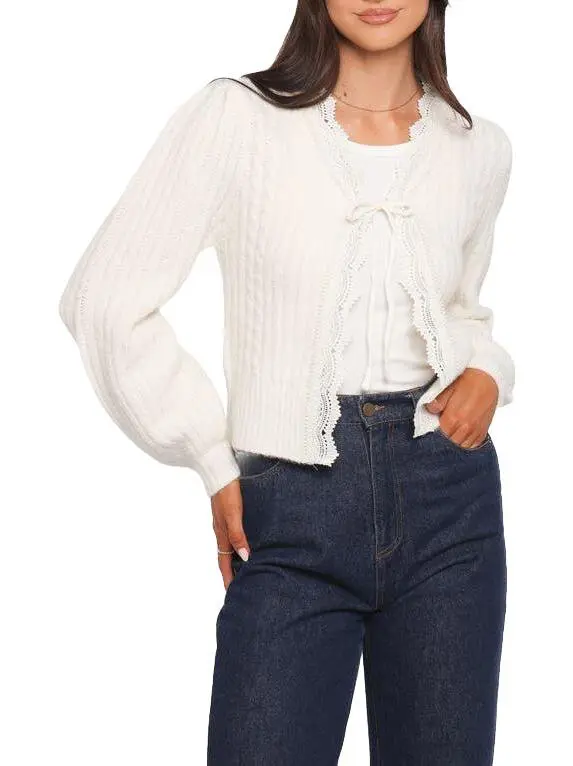 PETAL & PUP Tie-front Cardigan - Cream