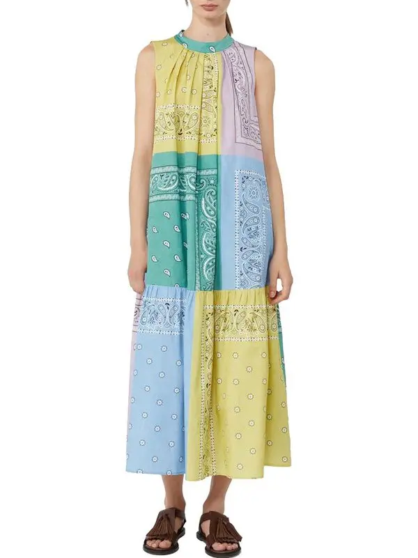 Max Mara Regno Bandana Print Cotton Dress - Multicolour