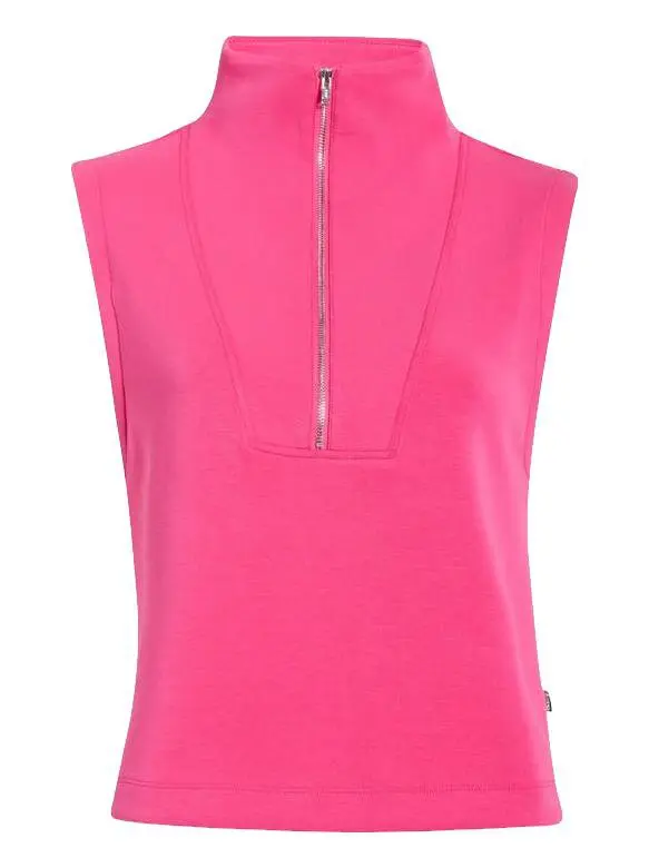 MPG Sleeveless Half-zip Top - Fuchsia Purple
