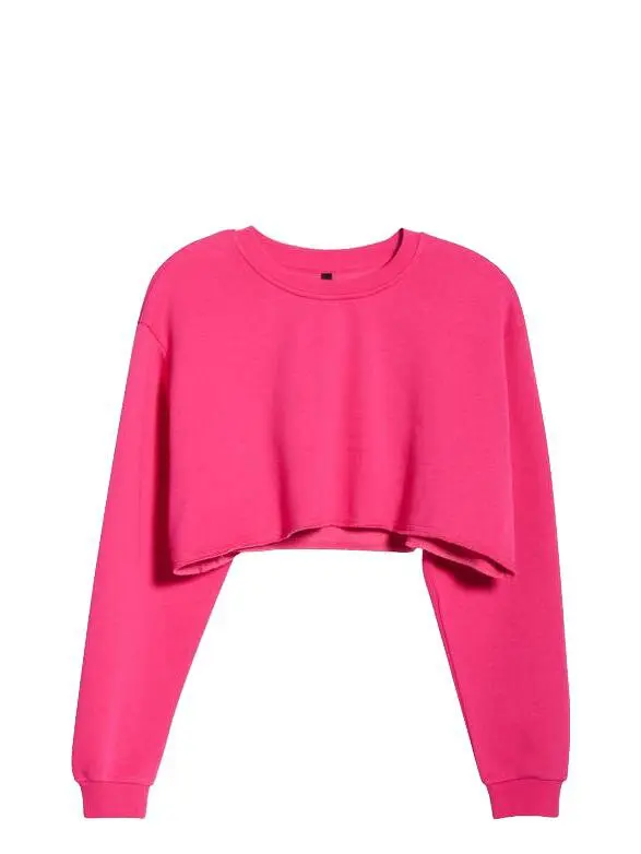 MPG Luxefleece Crop Sweatshirt - Fuchsia Purple