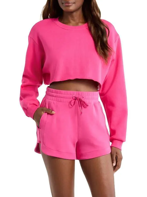 MPG Luxefleece Crop Sweatshirt - Fuchsia Purple