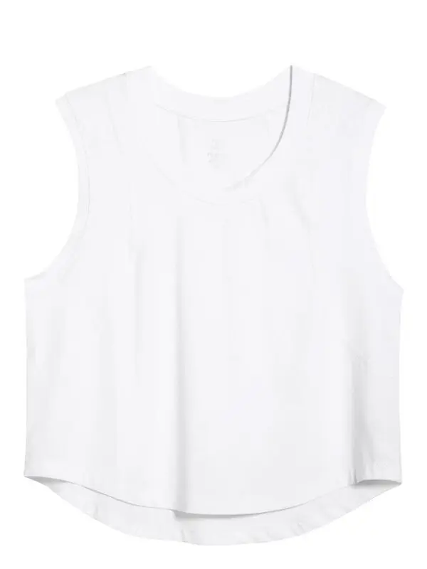 MPG Pima Cotton Crop Tank - Brilliant White