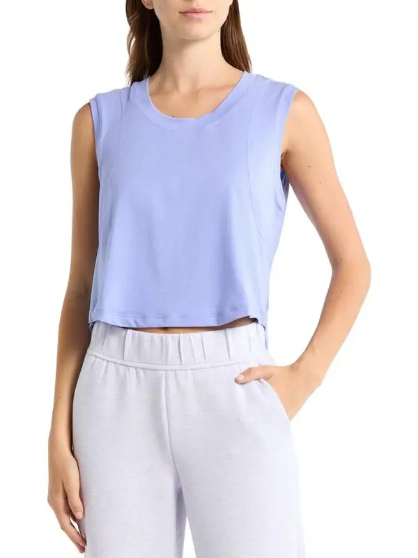 MPG Pima Cotton Crop Tank - Jacaranda