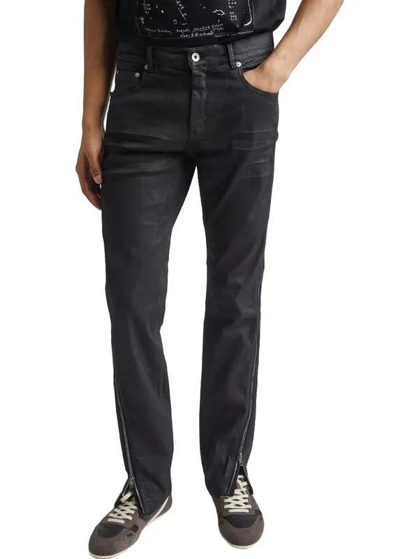 Rick Owens Vega Zip Leg Skinny Jeans - Black