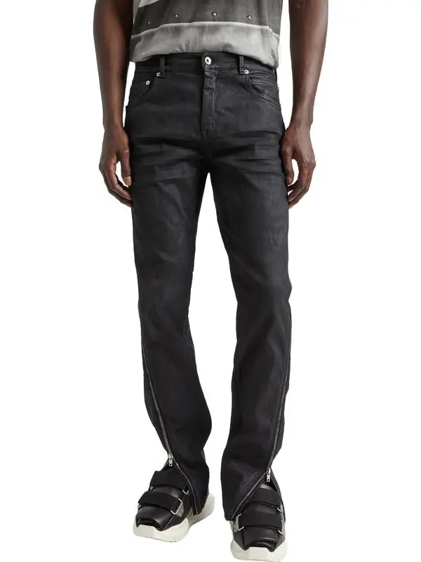 Rick Owens Vega Zip Leg Skinny Jeans - Black