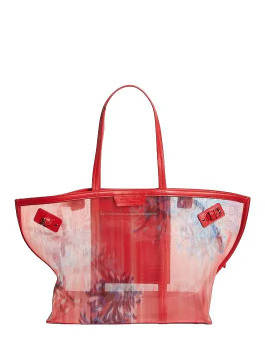 Proenza Schouler Mesh Carryall Tote - Flame Multi