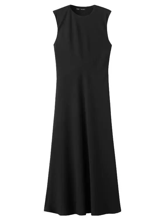 Mango Open Back Midi Dress - Black