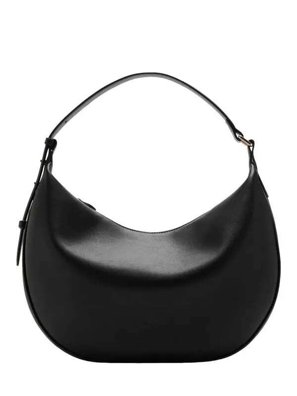 Mango Oval Faux Leather Shoulder Bag - Black