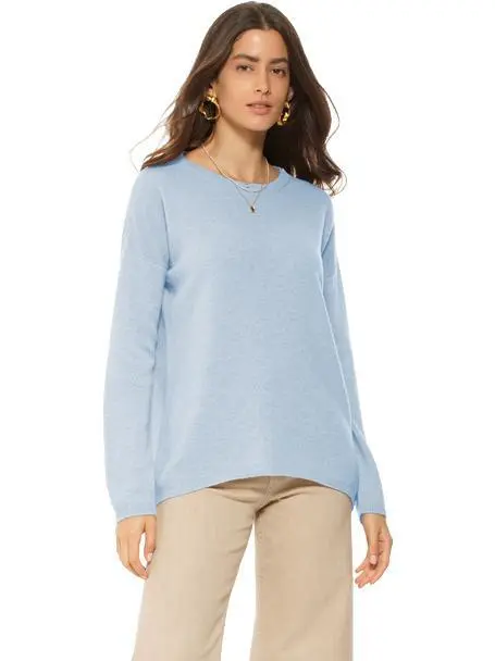 MONTICELLI CASHMERE Lightweight Oversized Cashmere Boatneck Sweater - Baby Blue